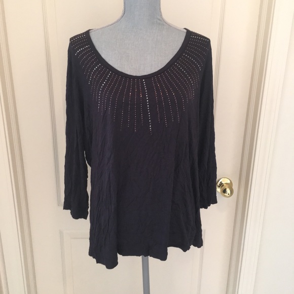 Ellen Tracy | Tops | Blue Embellished Ellen Tracy Top 3x | Poshmark